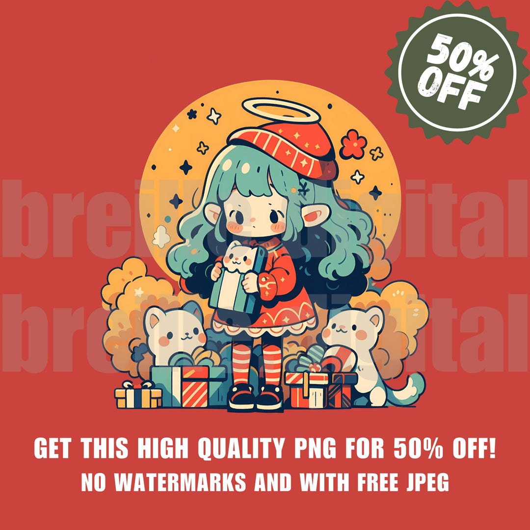 Christmas Chibi, PNG, Animals, Emotes, Gifts, Decor, Ornaments, Elf ...