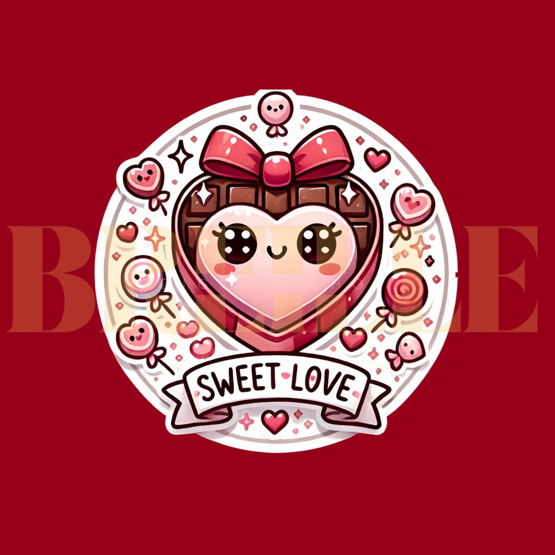 Kawaii Valentines Day Chibi Chocolate Heart Cartoon Art Girls Kids ...