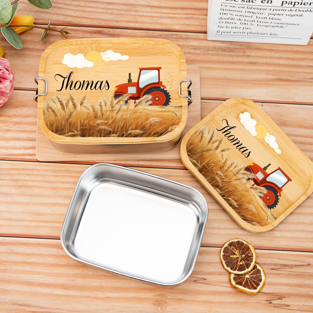 Personalised Tractor Lunch Box,custom Name Lunch Box,back to School ...