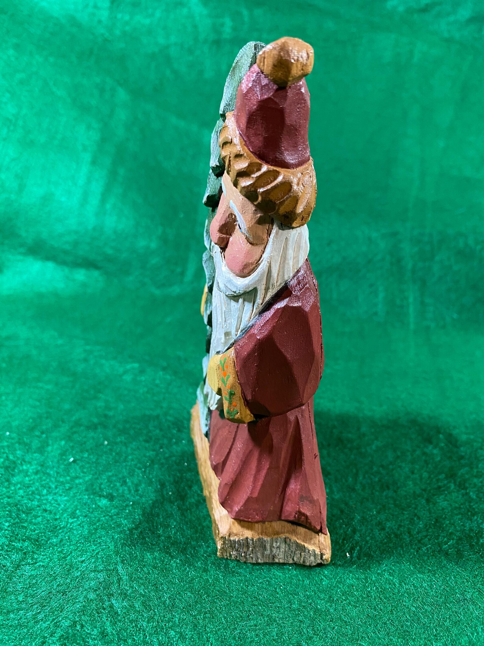 Carved Cottonwood Bark Santa Lugging His Tree Through the Woods 5.75 - Etsy