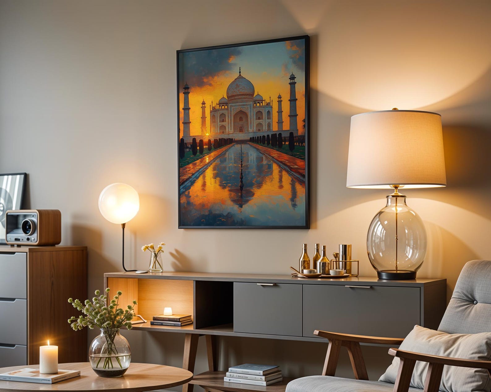 Taj Mahal India Oil Painting, Taj Mahal Poster or Canvas Giclée Print ...