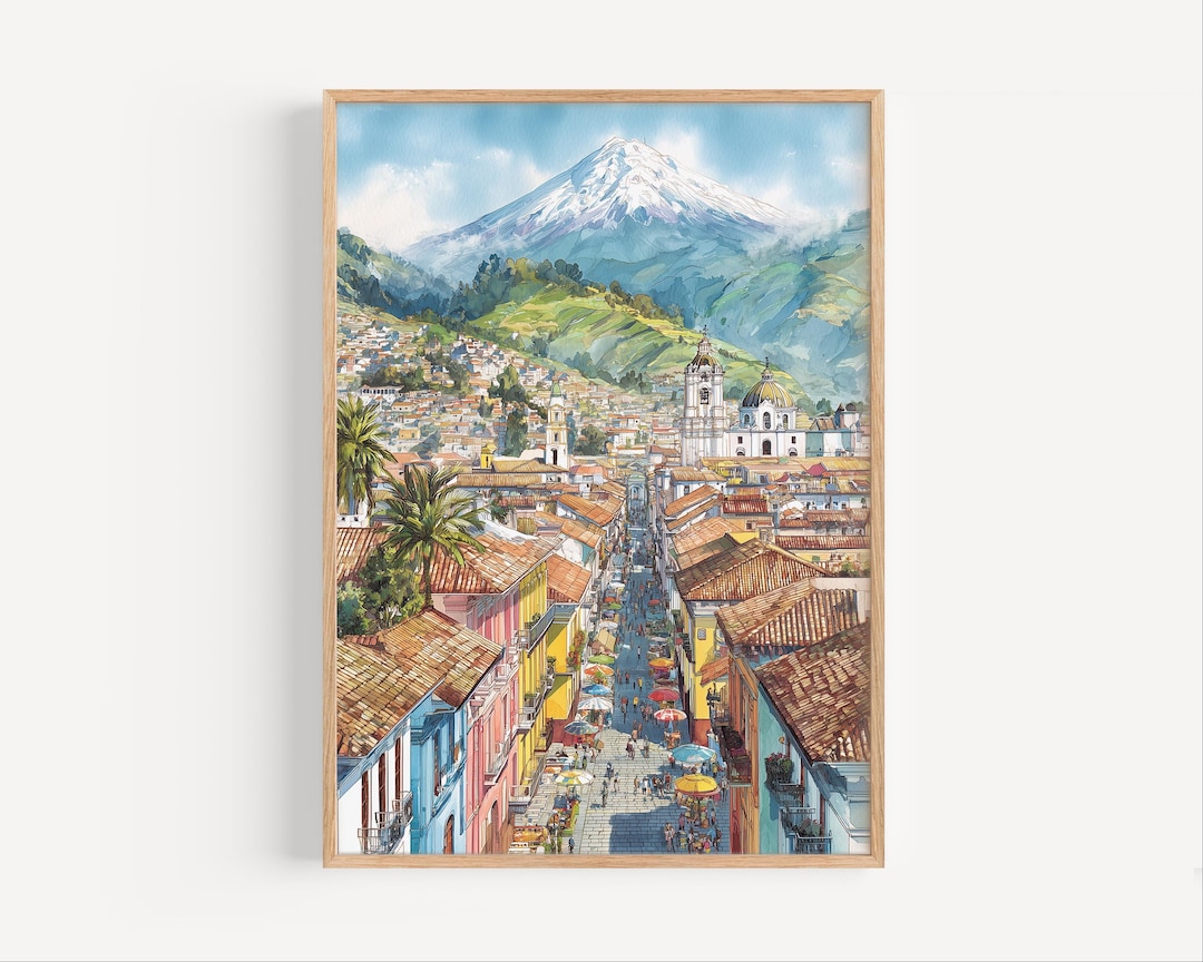 Quito Ecuador Watercolor Painting Print, Quito Poster or Canvas Print ...