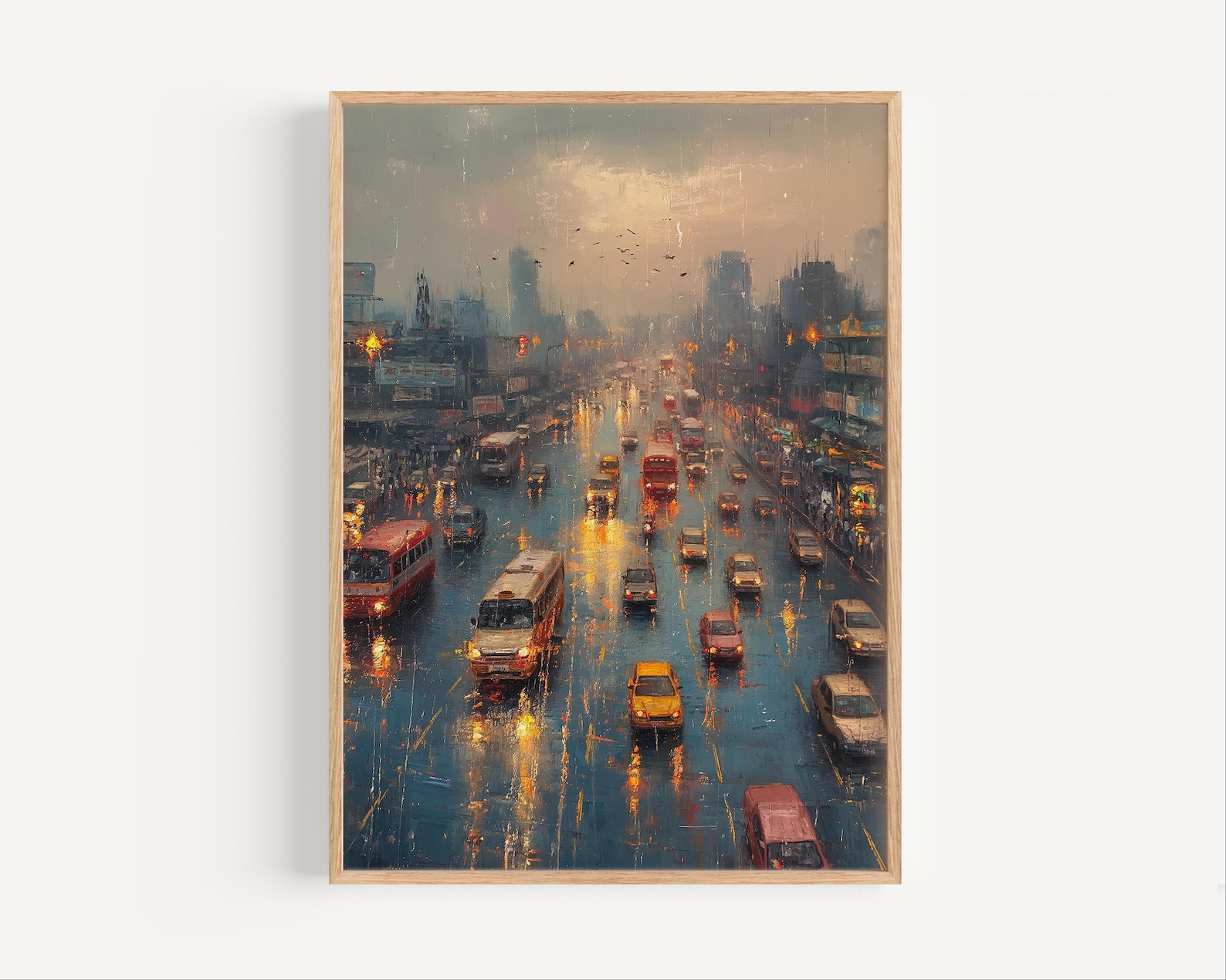 Mumbai India Oil Painting, Bombay Wall Art Travel Poster Print or ...