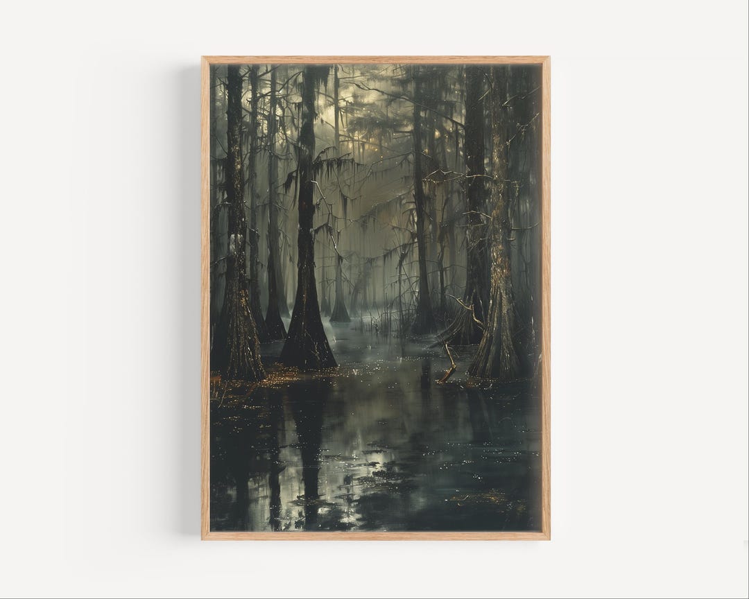 Great Dismal Swamp Oil Painting, Virginia, Carolina Marsh Travel Poster ...
