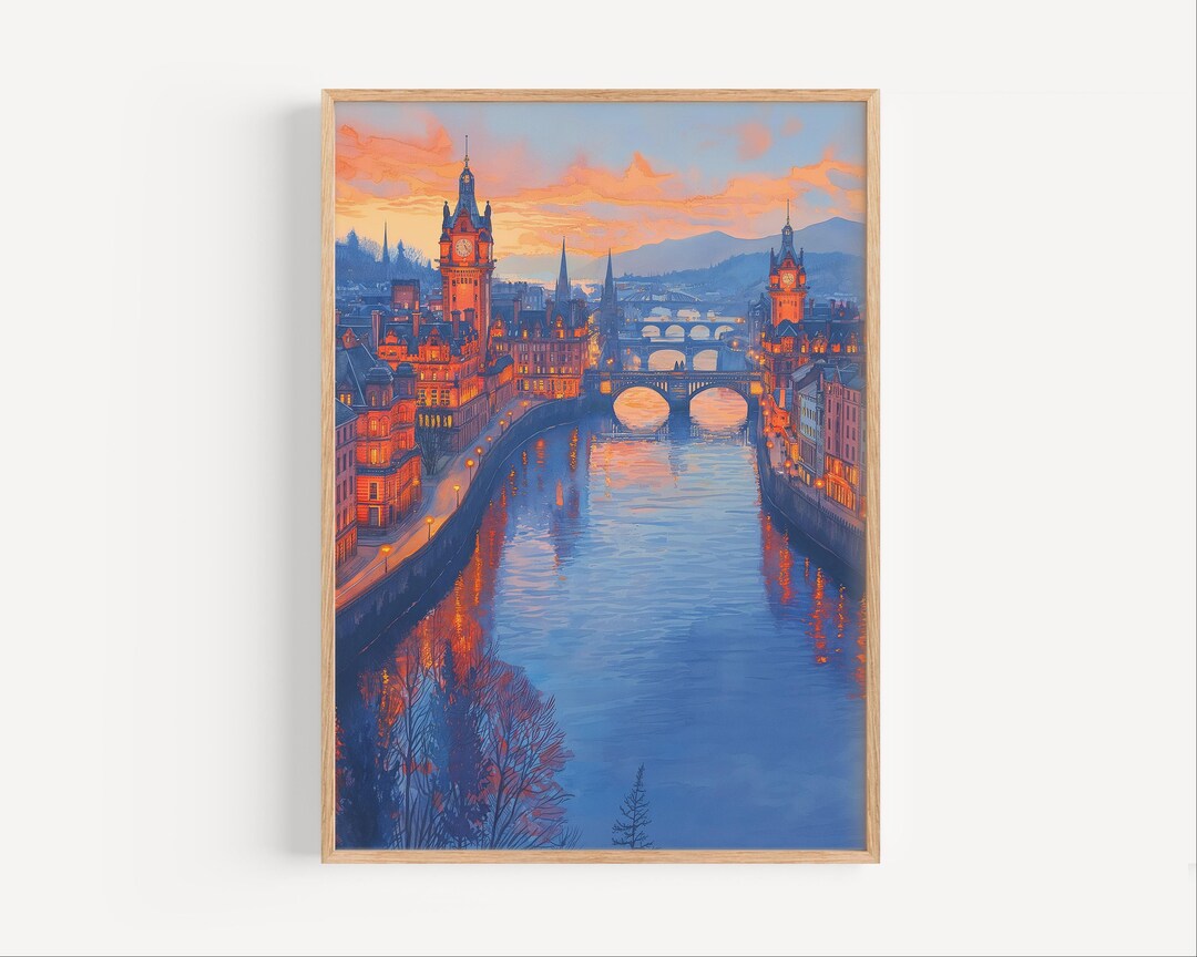 Inverness Scotland Watercolor Painting, Scotland Poster Print or Canvas ...