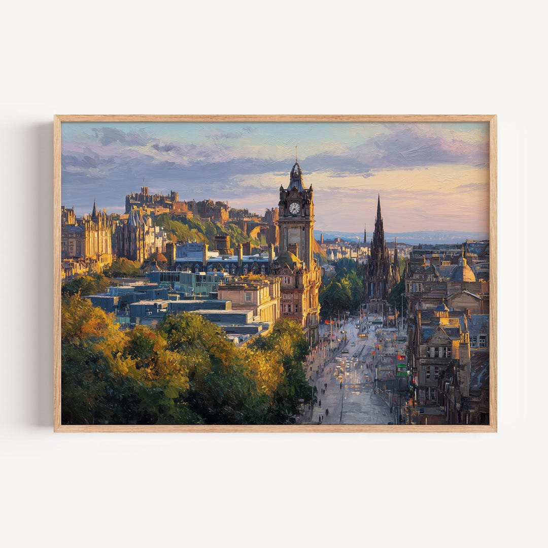 Edinburgh Scotland Landscape Oil Painting Print, Scotland Poster or ...