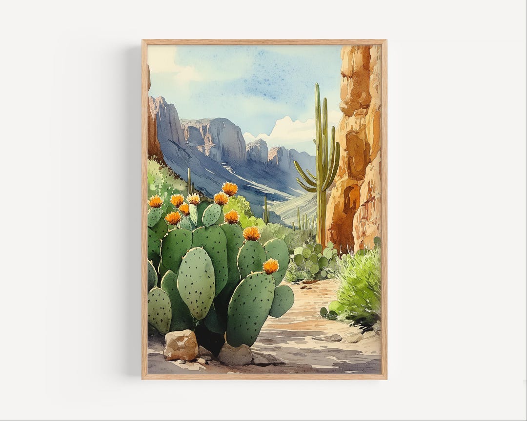 Red Rock Canyon Watercolor Painting, Red Rock Canyon Poster or Canvas ...