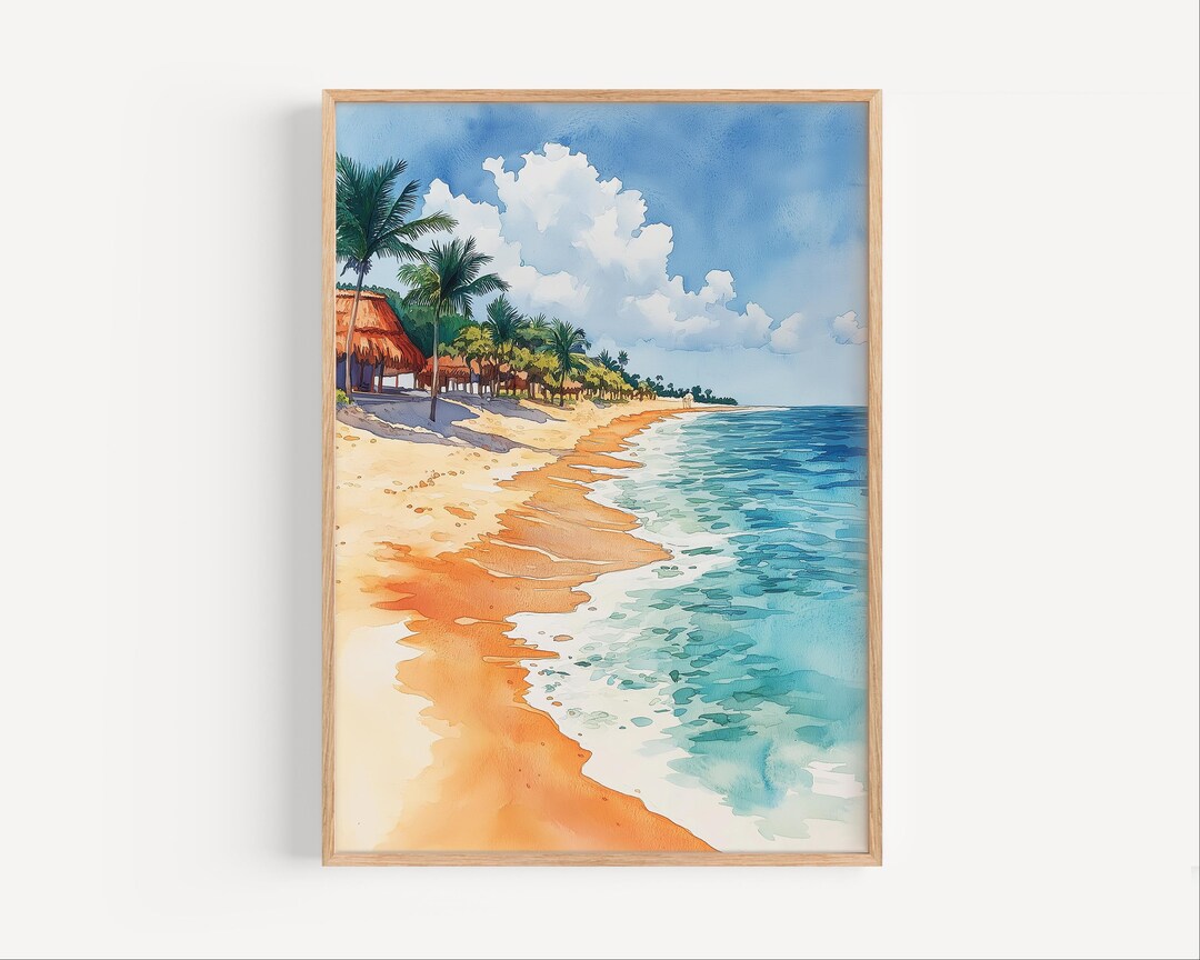 Akumal Watercolor Painting, Akumal Poster or Canvas Print, Akumal ...