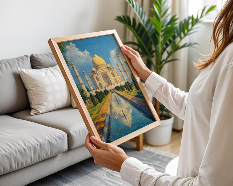 Taj Mahal India Oil Painting, Taj Mahal Poster or Canvas Giclée Print ...