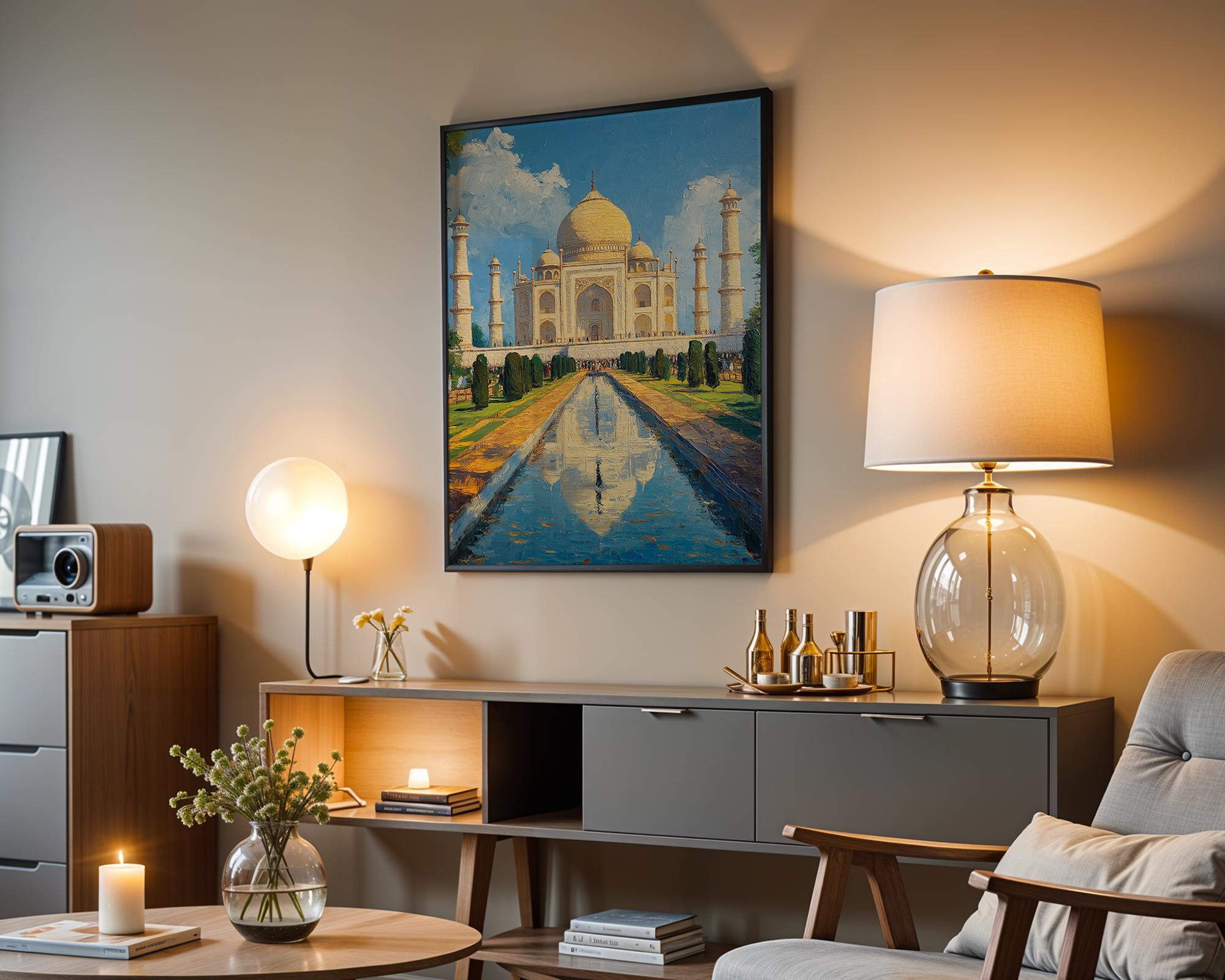 Taj Mahal India Oil Painting, Taj Mahal Poster or Canvas Giclée Print ...