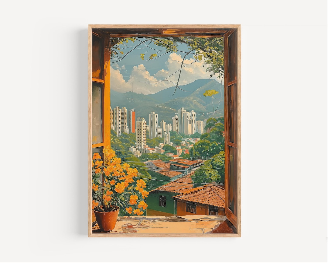 Caracas Window View Oil Painting, Caracas Poster or Canvas Print ...