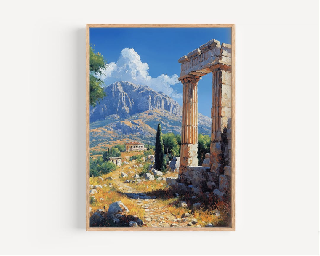 Sparta Greece Oil Painting, Sparta Travel Poster or Canvas Print ...
