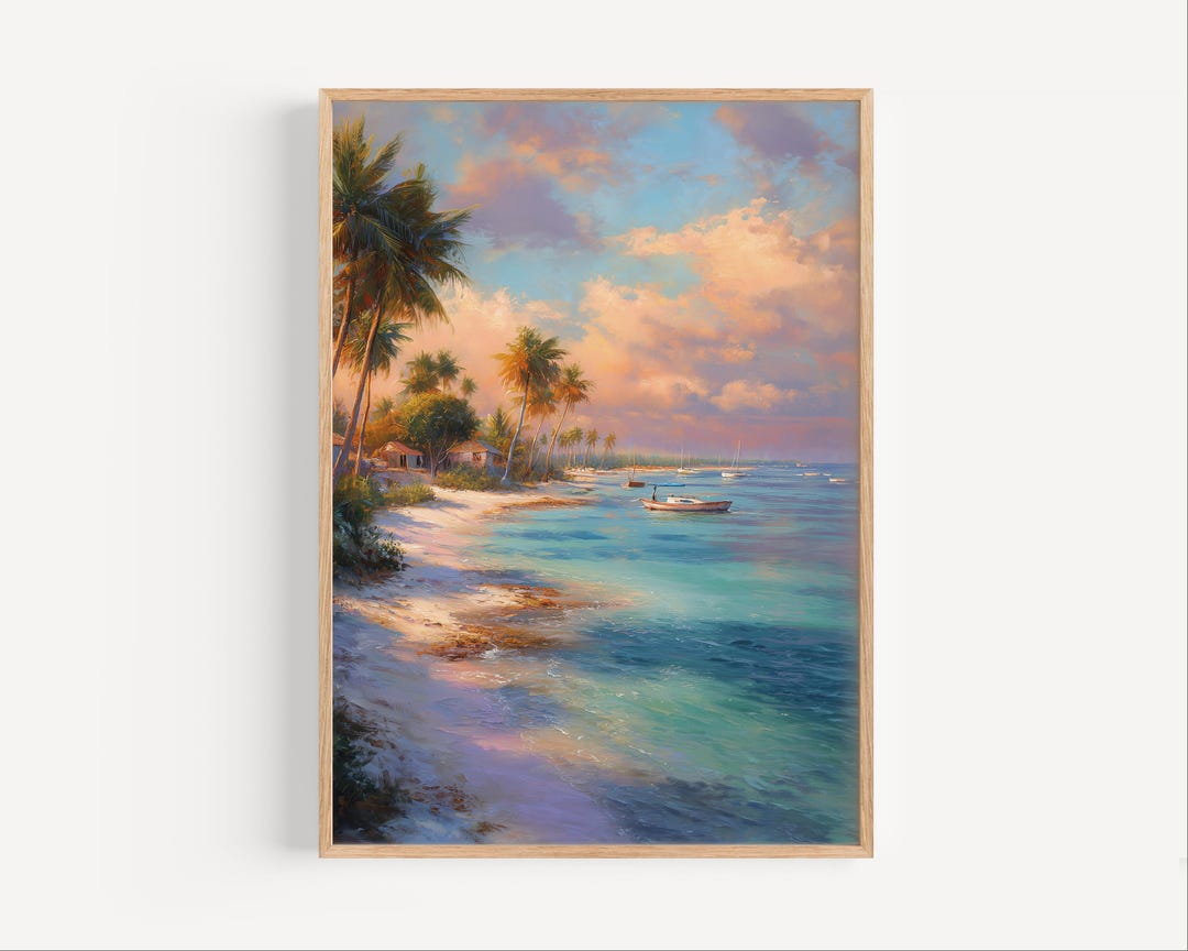 Akumal Oil Painting Print, Akumal Poster or Canvas, Akumal Mexico Wall ...