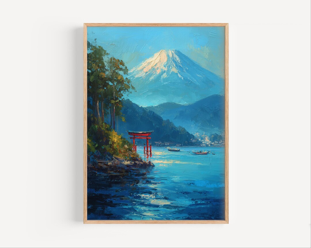 Fuji-hakone-izu National Park Oil Painting Print, Mount Fuji Japan Wall ...