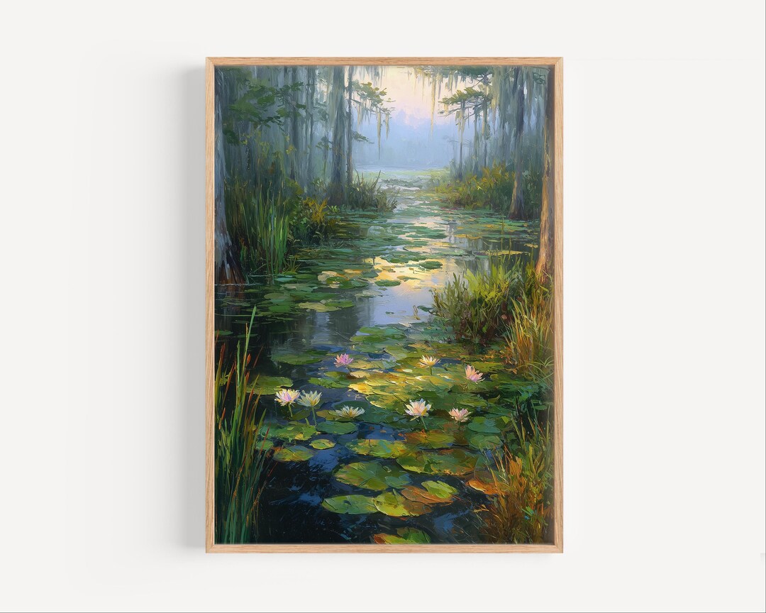 Okefenokee Swamp Oil Painting Print: Oil Paint Style Georgia Marsh Wall ...