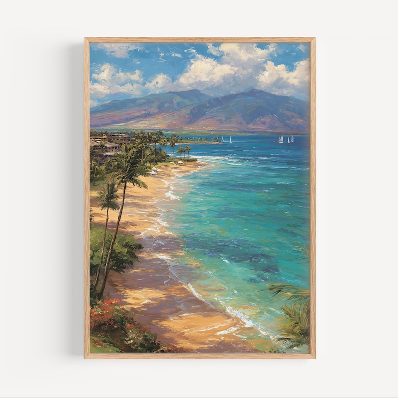 Kaanapali Hawaii Beach Art - Etsy
