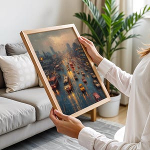 Mumbai India Oil Painting, Bombay Wall Art Travel Poster Print or ...