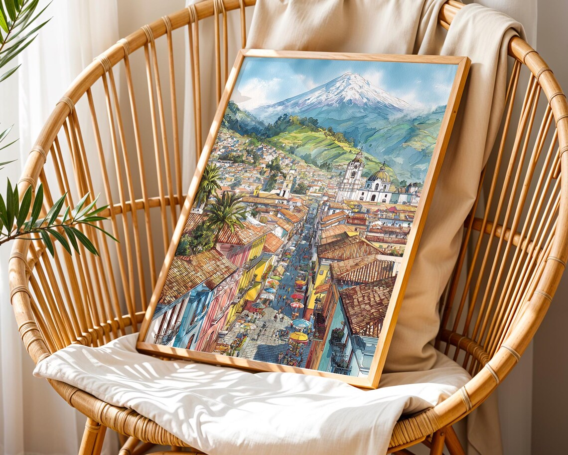 Quito Ecuador Watercolor Painting Print, Quito Poster or Canvas Print ...