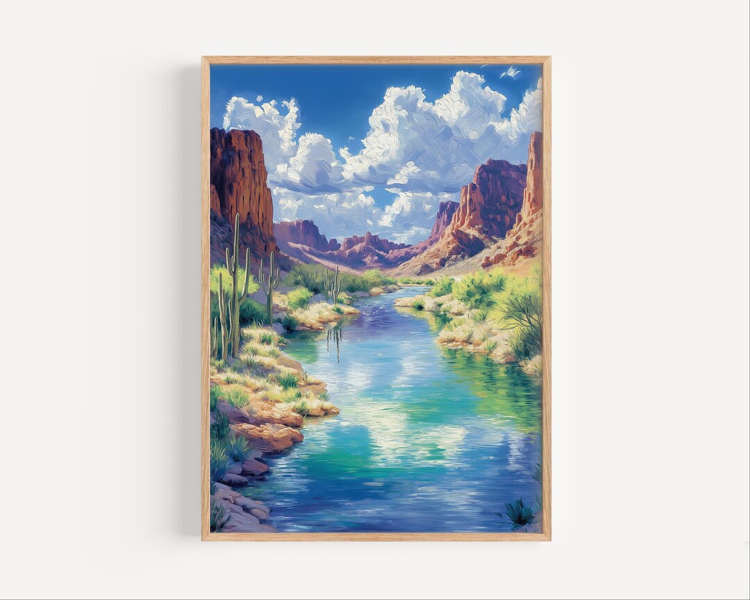 Salt River Mesa Oil Painting, Salt River Mesa Poster or Canvas Print ...
