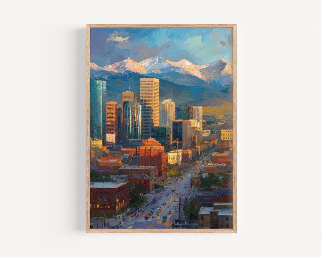 Denver Oil Painting Print, Denver Colorado Poster or Canvas Print ...