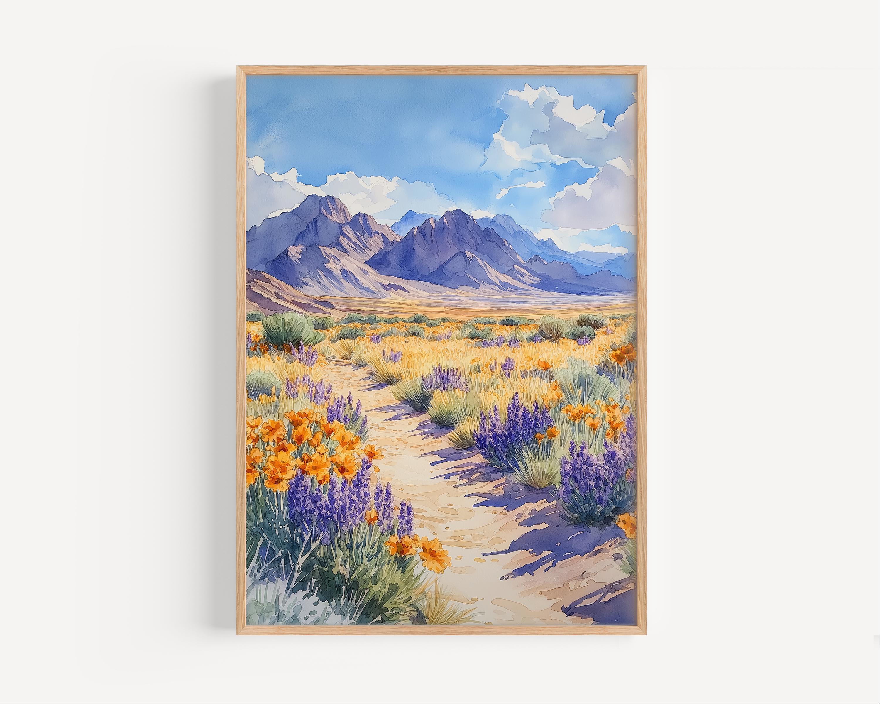 Nevada Watercolor Painting, Nevada Poster or Canvas Print, Nevada ...
