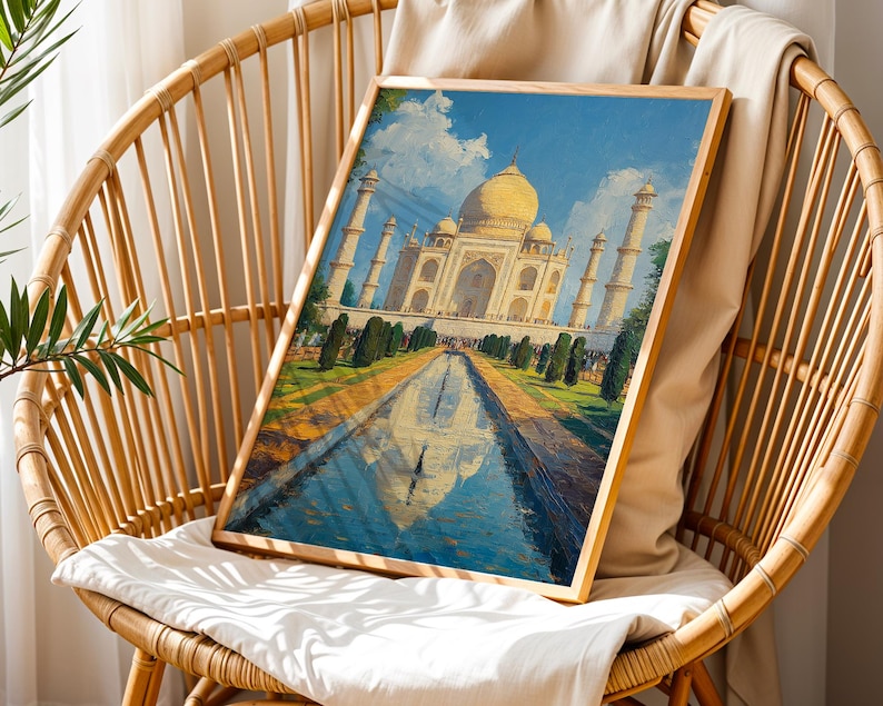 Taj Mahal India Oil Painting, Taj Mahal Poster or Canvas Giclée Print ...