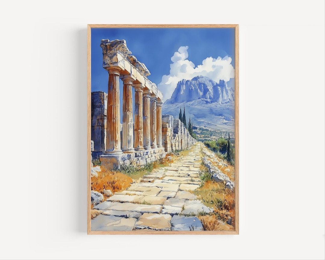 Sparta Greece Watercolor Painting, Sparta Travel Poster or Canvas Print ...