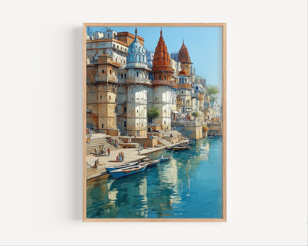 Ganges River Watercolor Painting, Ganges River Poster or Canvas Print ...