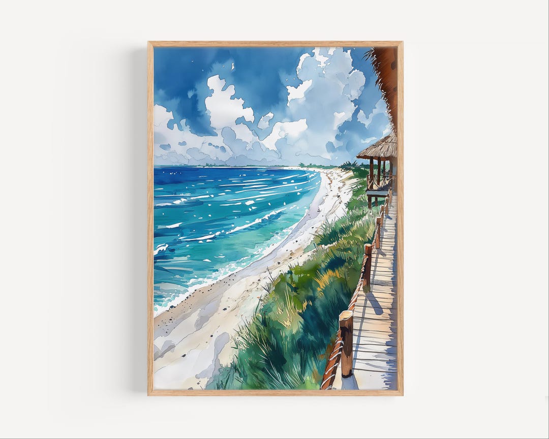 Diani Beach Kenya Watercolor Painting, Diani Beach Poster or Canvas ...