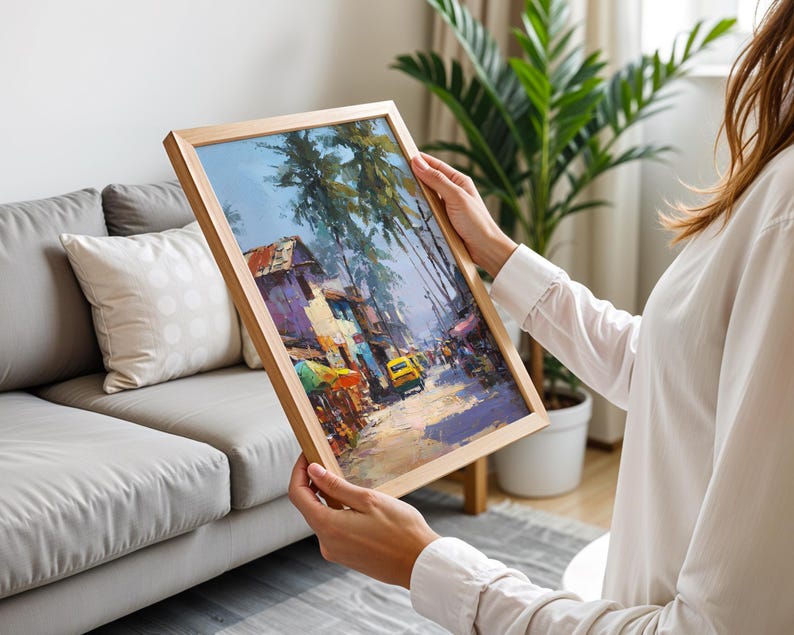 Serekunda Gambia Oil Painting Print, West Africa Poster or Canvas Print ...