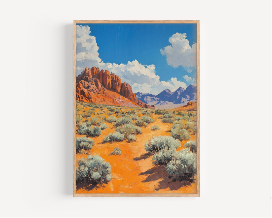 Nevada Oil Painting, Nevada Poster or Canvas Print, Nevada Travel Art ...
