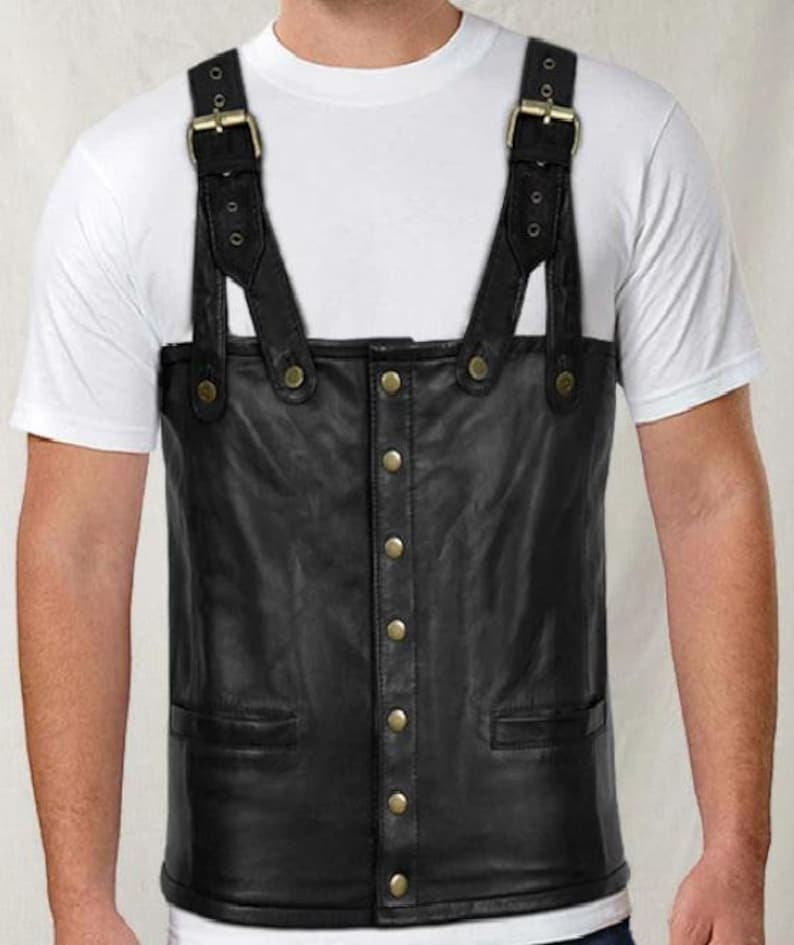 Tupac-inspired Suspender Leather Vest Iconic 90s Hip-hop Style men's ...