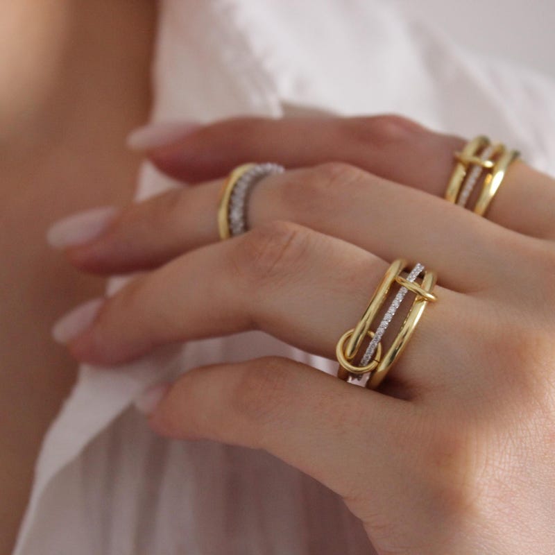 Connected 18k Ring - Etsy