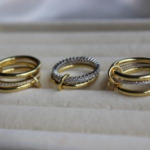 Multi-link Connected Ring by Argentajewel in 925 Silver & 18K Gold ...