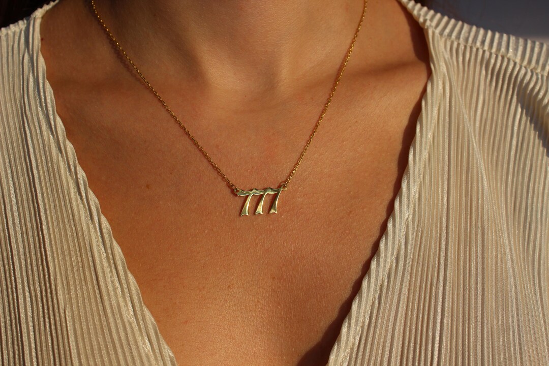 Angel Number Necklace by Argentajewel in 925 Sterling Silver & 18K Gold ...