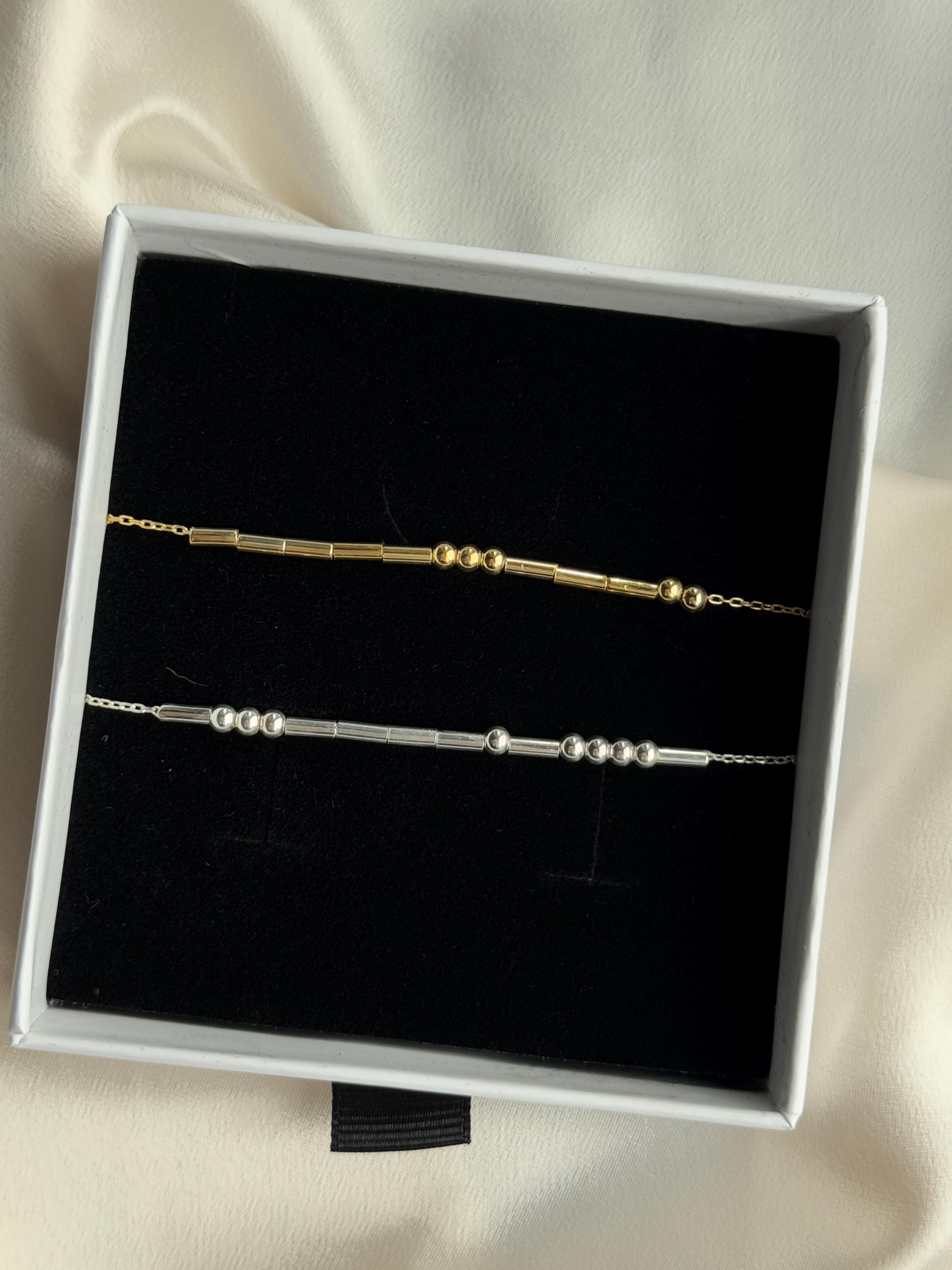 Morse Code Couple Bracelets Set by Argentajewel in 925 Sterling Silver ...