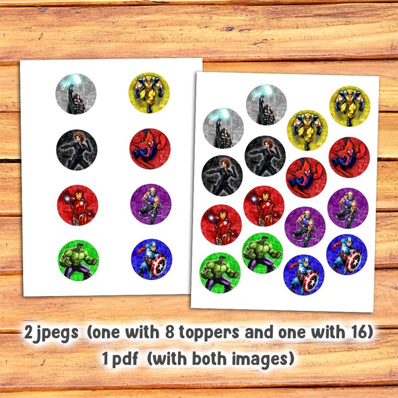 Avengers Cupcake Toppers, Marvel Cupcake Toppers, Superhero Cupcake ...