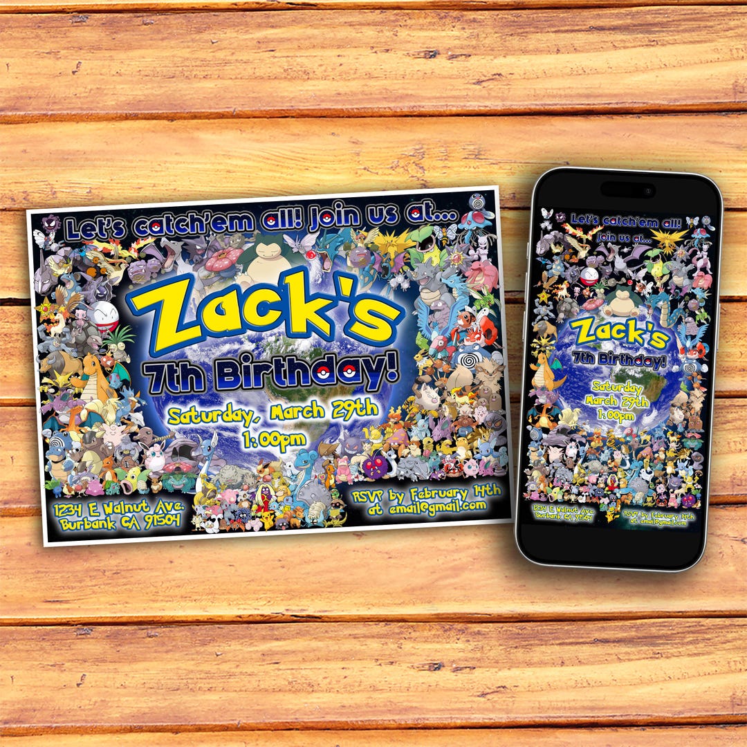 Invitación de Pokémon, invitación de Pokémon 151, invitación de ...
