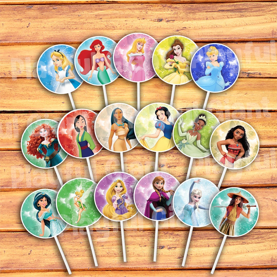 Disney Princess Cupcake Toppers, Princess Cupcake Toppers, Disney ...