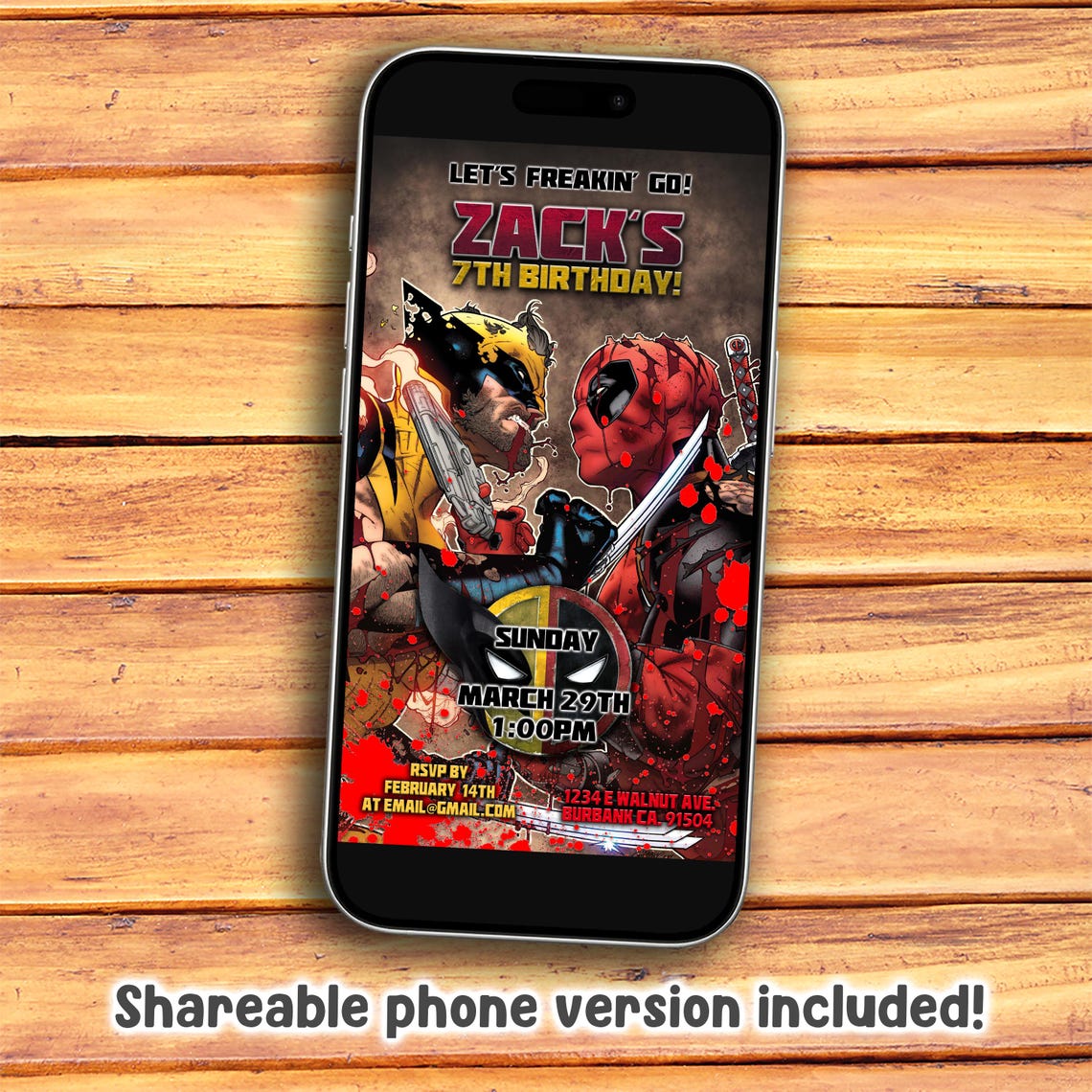 Deadpool and Wolverine Invitation, Deadpool Invitation, Wolverine ...