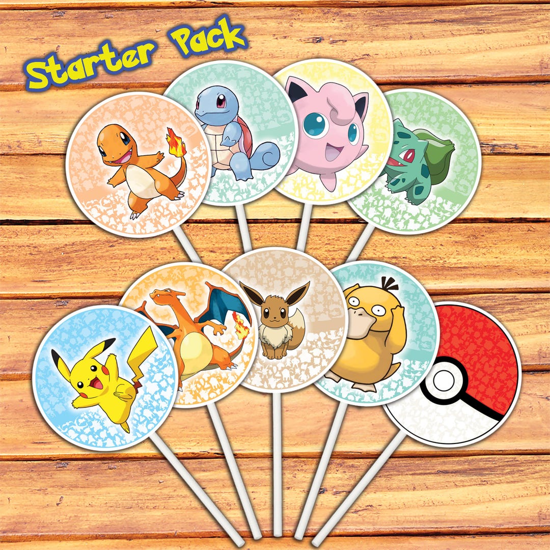 Pokemon Cupcake Toppers, Pokemon Toppers, Pokemon Cake Decorations ...