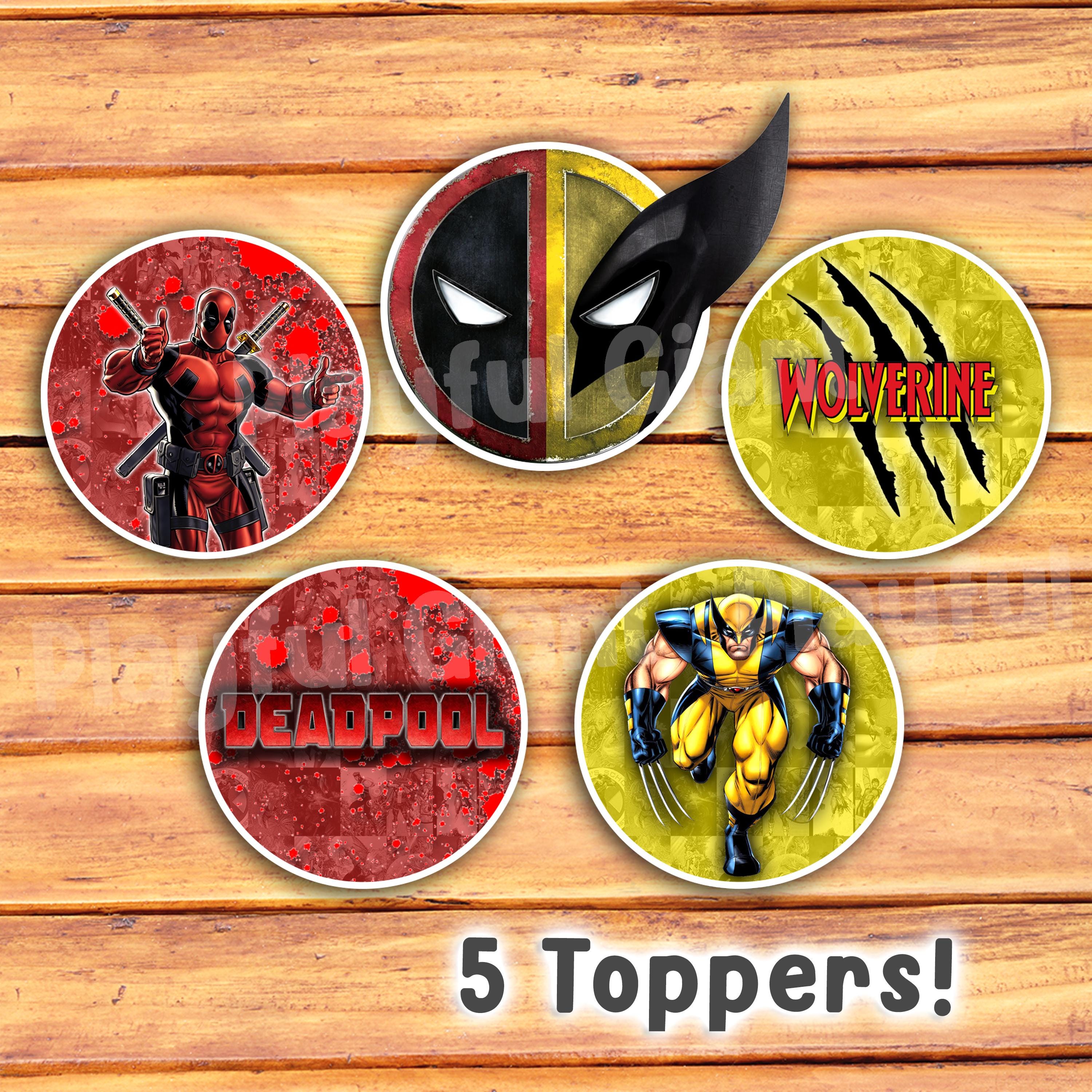 Deadpool Cupcake Toppers, Wolverine Cupcake Toppers, Superhero Cupcake ...