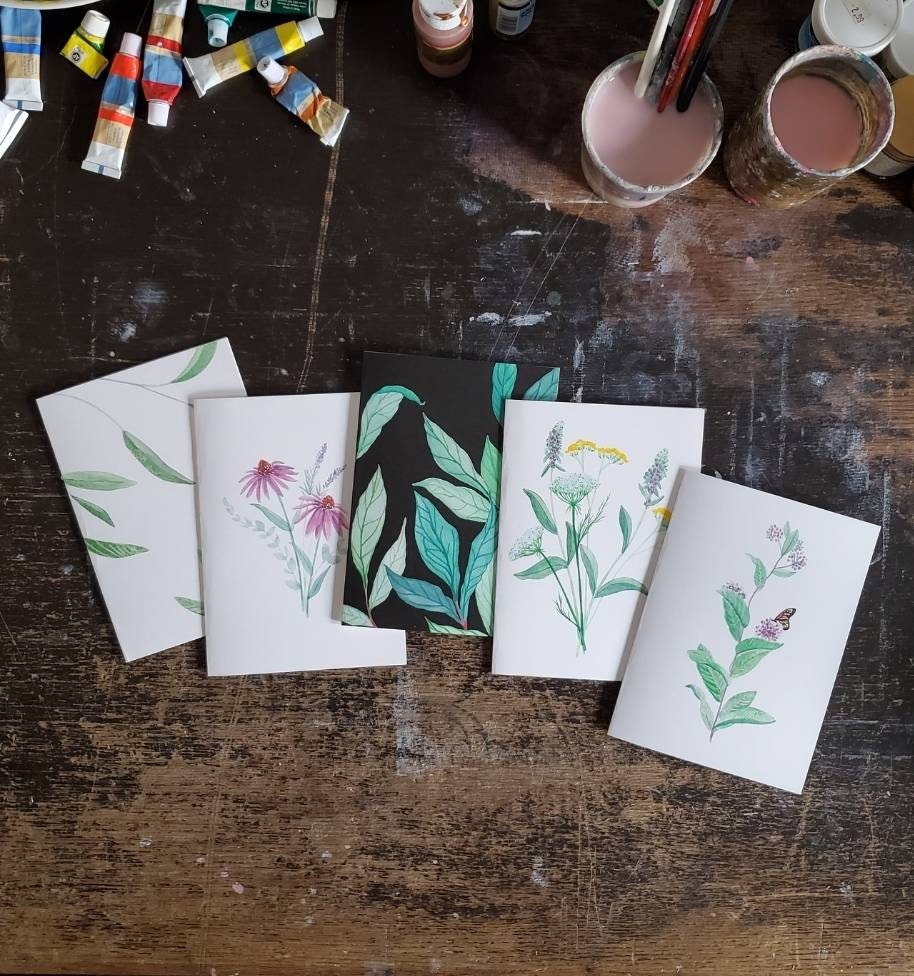 Post Card Set Fine Art Postcards Set of 5 Floral & Abstract - Etsy