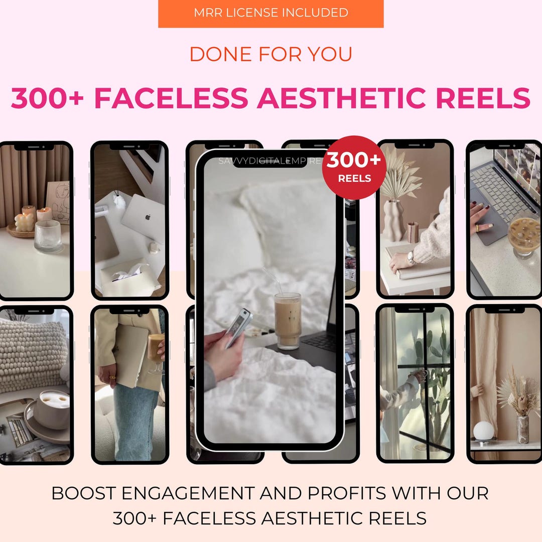 300+ Aesthetic Faceless Video Reels Master Resell Rights, Faceless ...