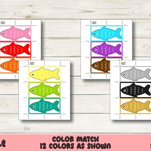 Printable Digital Pdf File Fish Color Match Magnetic Tile Topper Flash ...