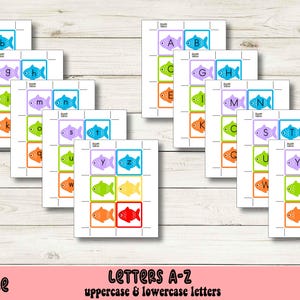 Printable Digital File Fish ABC Alphabet Uppercase Lowercase Letters ...