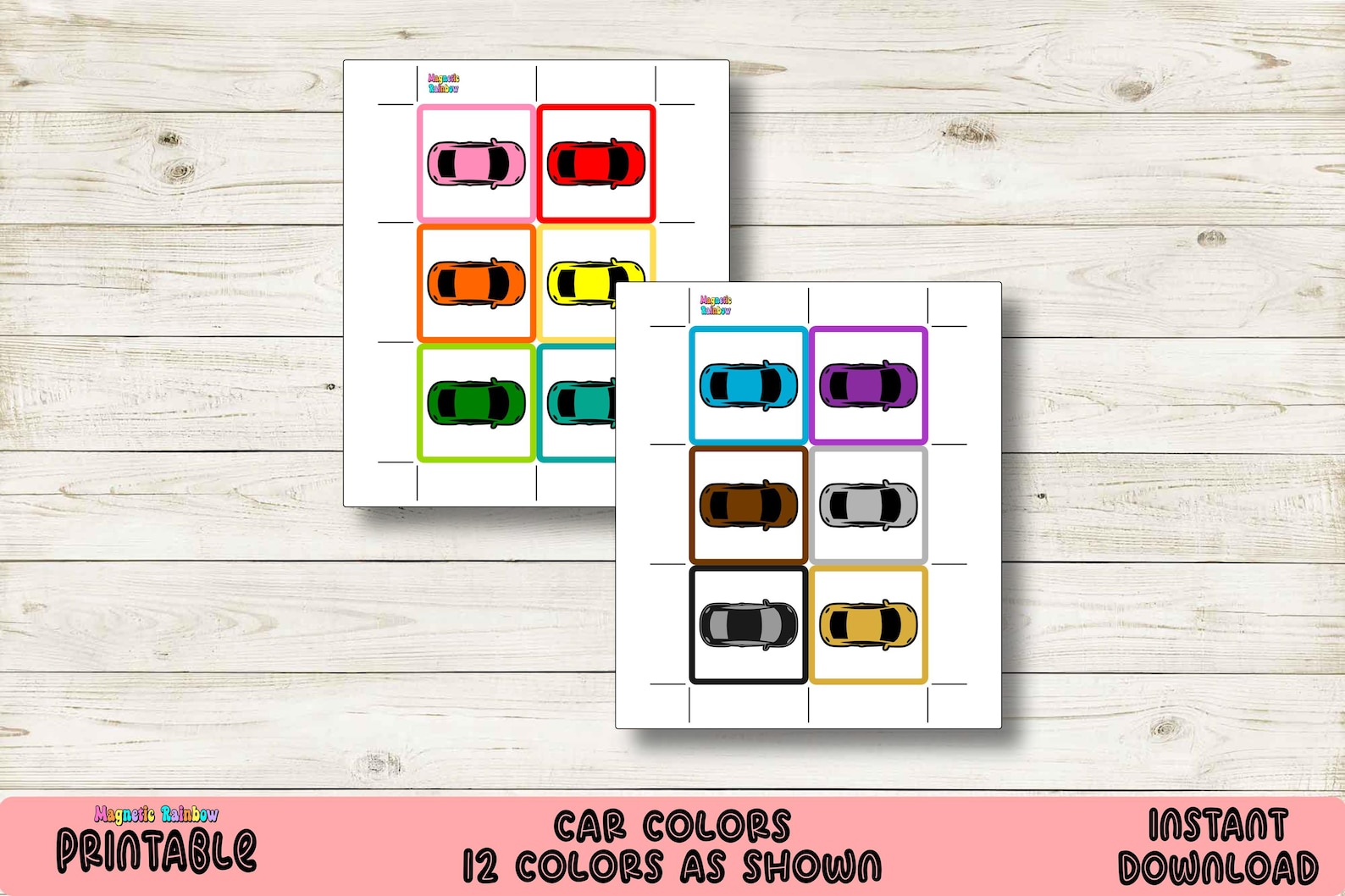 Printable Digital Pdf File Car Color Match Magnetic Tile Topper Flash ...
