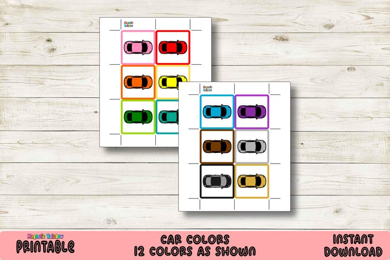 Printable Digital Pdf File Car Color Match Magnetic Tile Topper Flash ...