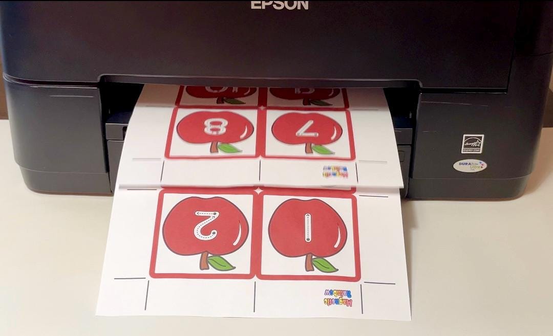 Printable Digital Pdf File Apple Numbers Counting Magnetic Tile Topper ...