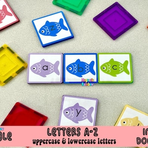 Printable Digital File Fish ABC Alphabet Uppercase Lowercase Letters ...
